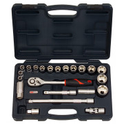 Coffret de douilles et accessoires 1/2" 10 à 32 mm, 22 pièces - KSTools | 911.0622