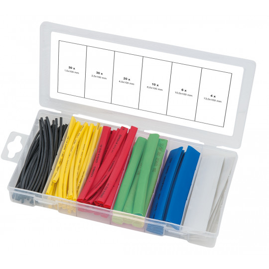 970.0540 | Assortiment de gaines thermo-rétractables, 100 pcs . Outillage KS Tools