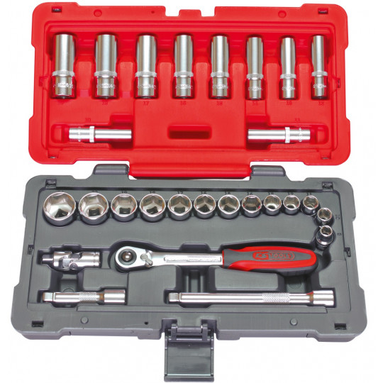 922.0627 | Coffret de douilles et accessoires ULTIMATE 3/8", 27 pièces. Outillage KS Tools