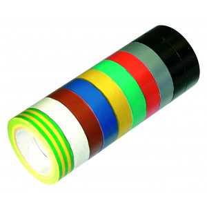 401041 | LOT DE 10 ROULEAUX PVC ADHESIFS MULTICOLORES TALIAPLAST