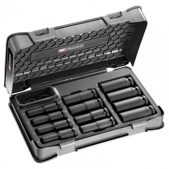 NSDL.405A | Composition d'outils Facom de 12 douilles longues impact 1/2” de 10 à 24mm Facom