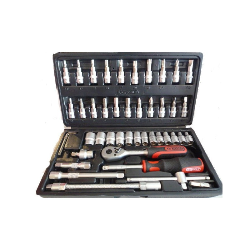 911.0646 | Coffret de douilles F6 1 / 4'' Pouces - CHROMEmat - 46 pièces. KS TOOLS outillage.
