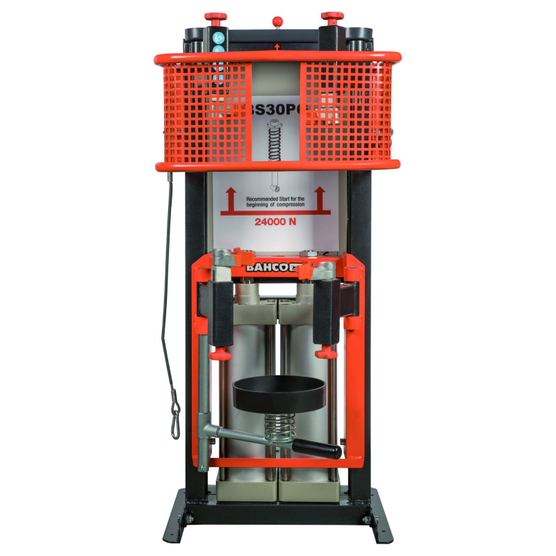 Compresseur de ressort double piston pneumatique avec grille de protection