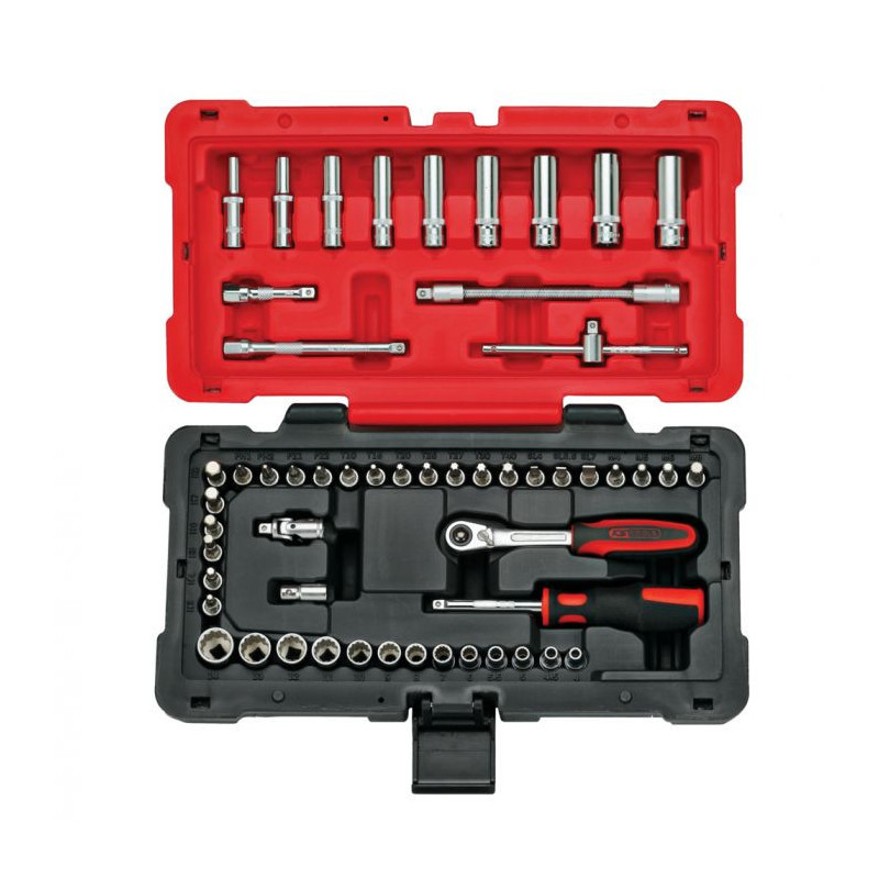 Coffret de douilles et accessoires ULTIMATE 12 pans - 1/4'', 54 pièces - KSTools | 922.0655