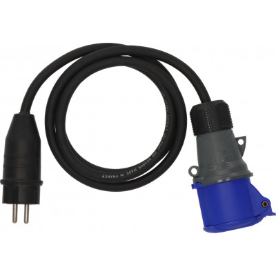 Rallonge électrique avec prolongateur CEE P17, fiche type E, 1,5m H07RN ...