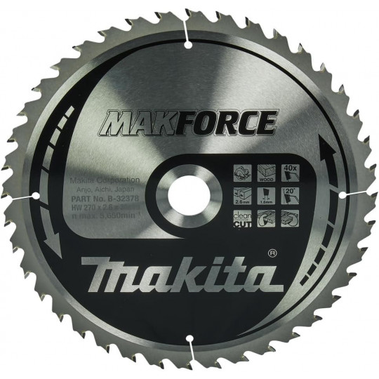 B-32378| Lames carbures MakForce, pour bois, pour scies circulaires Ø ...