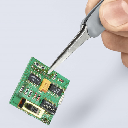Brucelle de précision en Inox avec isolation plastique ESD - Pointes ...