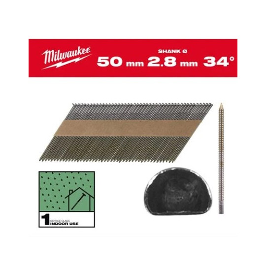 BOITE DE 2200 CLOUS 34° 50 MM RS - Carton