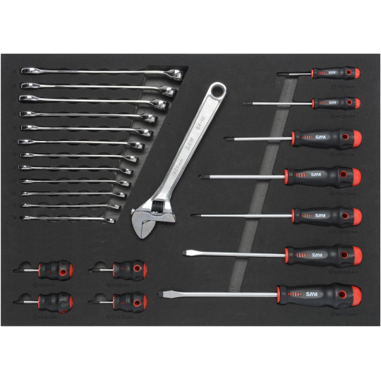 COMPOSITION 135 OUTILS PLATEAU N°2 EN MODULE MOUSSE 3/3 - SAM | CPP-135PM2