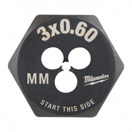 FILIÈRE DE FILETAGE HEX MÉTRIQUE M3-0.60 - Blister - Milwaukee | 4932500608